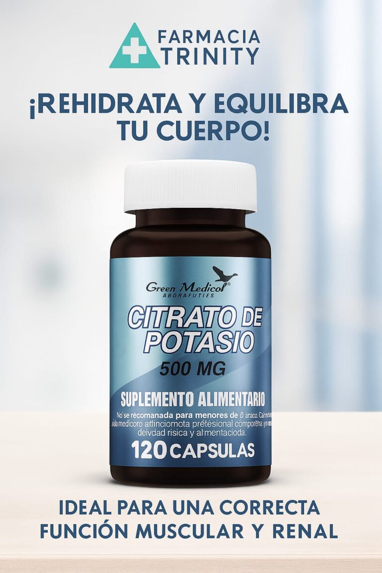 CITRATO DE POTASIO CAPSULAS 500MG X 120 - Farmacia Trinity